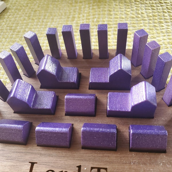 Catan Custom Colored Replacement Game Pieces Real Wood Painted in Berry ...