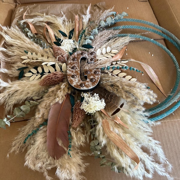 Rope Wreath Western Ranch Gift Decor Rustic Ranch Wall Art Custom ...