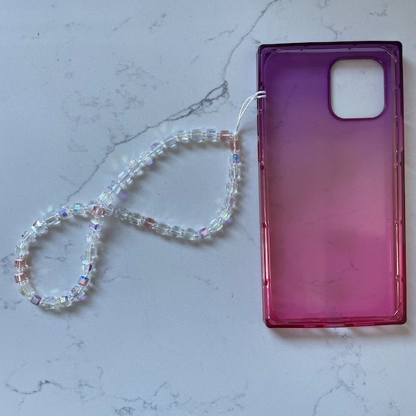 Iridescent Phone Charm, Pink Star Phone Strap, Cute Phone Wristlet ...