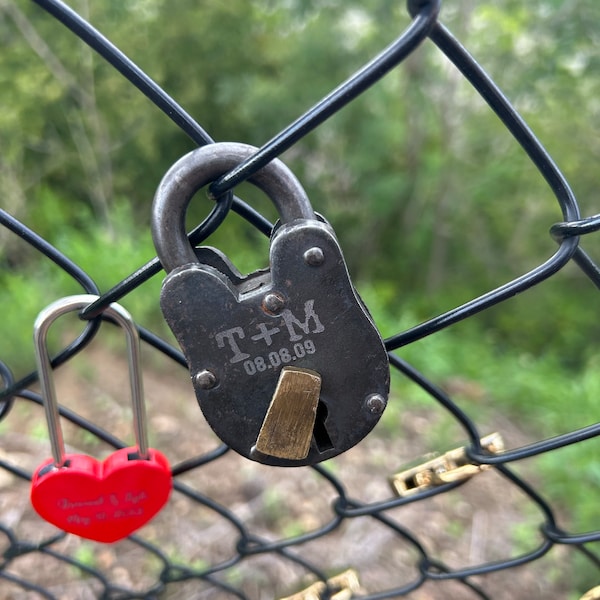 Antique Love Lock With Keys, Custom Love Lock, Engraved Love Lock ...