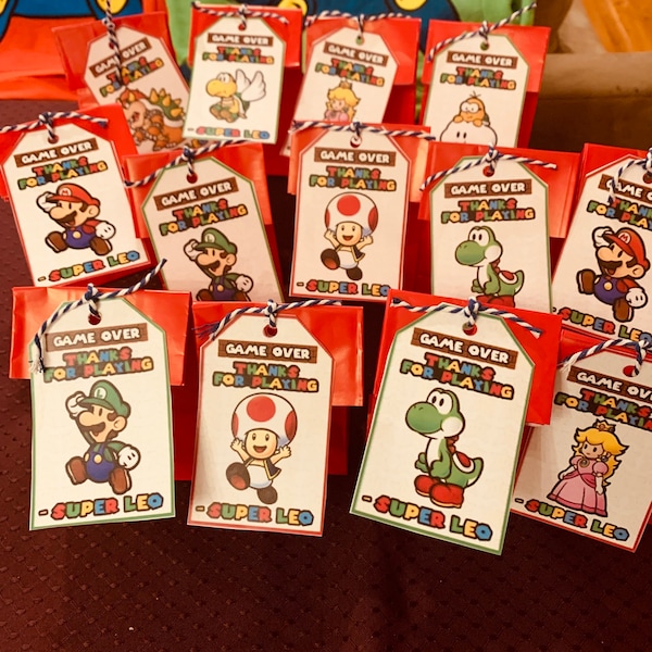 Super Mario Thank You Tags, Super Mario Tags, Super Mario Party, Super ...