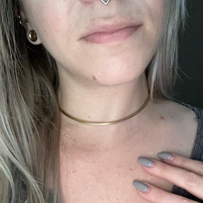 Gold Neck Cuff, Neck Collar, Open Neck Choker, Gold Metal Choker ...