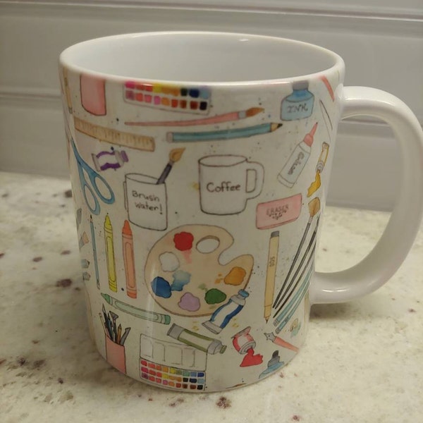 Artist Tools Coffee Mug Tea Mug 11 Oz. Ceramic Made to Order - Etsy