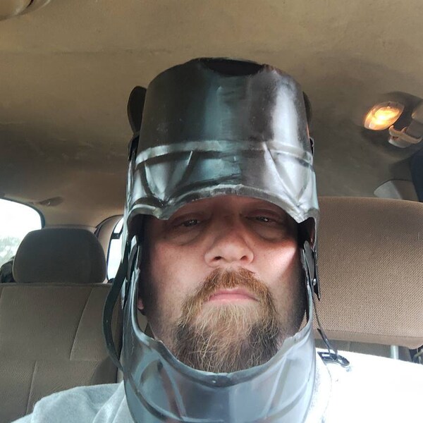 Wolf Premium Helmet, Blackened 18 Gauge Steel Medieval Great Wolf Helmet, Working Helmet ...