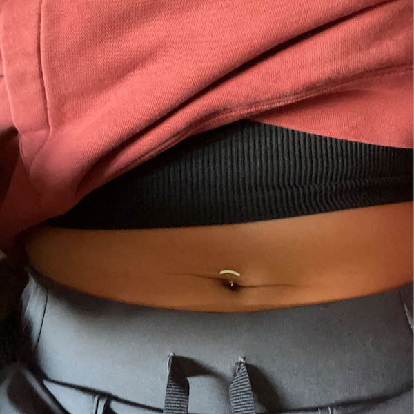 Lunula Ball-ping and Plug Belly Button Barbell | Minimal Floating ...