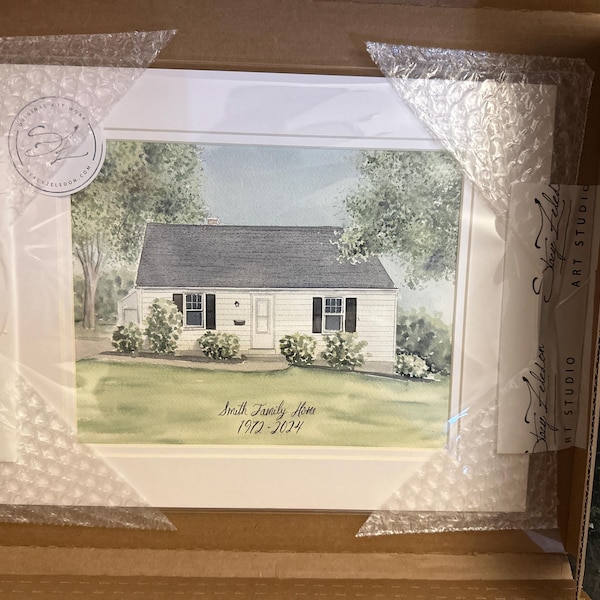 Custom House Drawing, House Illustration, Watercolor House Painting ...