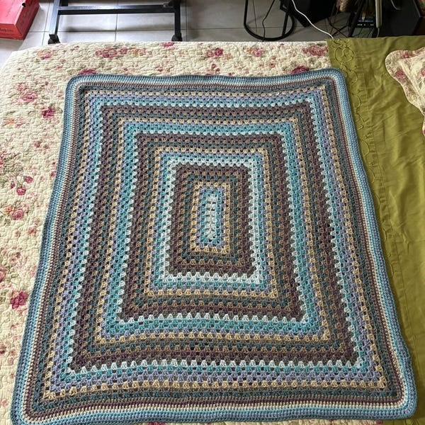 Rectangle Granny Square Crochet Pattern, Granny Square,motif, Blanket ...