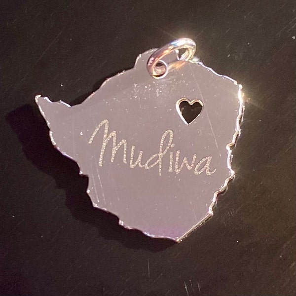 Zimbabwe Necklace - Zimbabwe Jewelry - Zimbabwe Gift - Sterling Silver ...