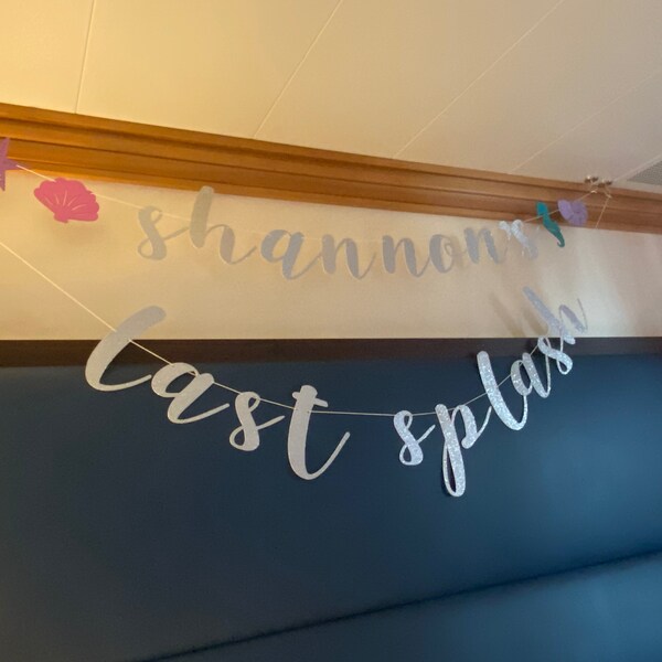 Last Splash Banner With Personalized Name, Mermaid Bachelorette Party ...