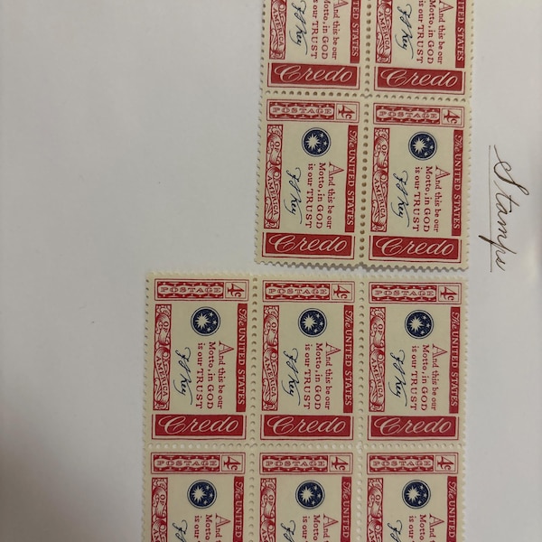 10 Unused Vintage Register and Vote US Postage Stamps / Eagle Black and ...