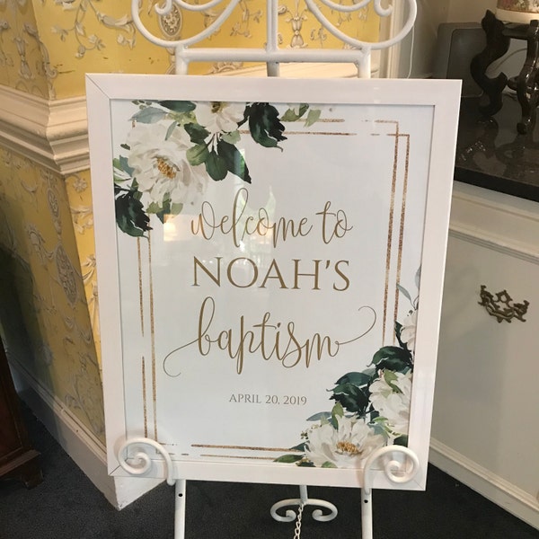 Baptism Decorations Girl, Custom Baptism Sign, Christening Decoration ...