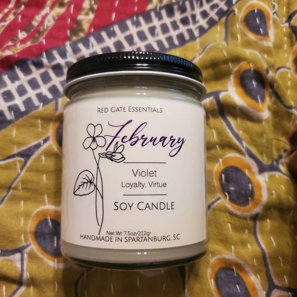 March Birth Flower Soy Candle, March Birthday Candle, March Gift Candle ...