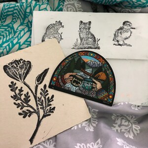 Handmade Fox Art Print Block Printing Stamp Art Print - Etsy