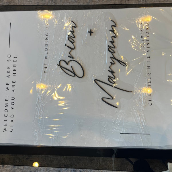 White Acrylic Wedding Welcome Sign | Acrylic Welcome Sign | Wedding ...