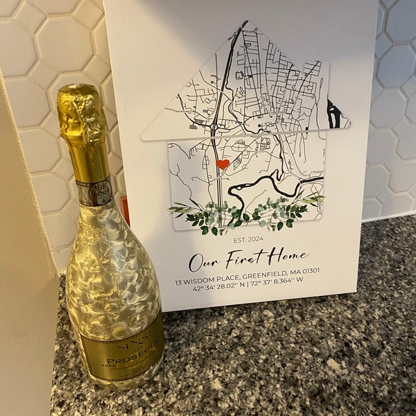 Custom Home Map, First Time Home Buyer, Personalized Housewarming Gift ...