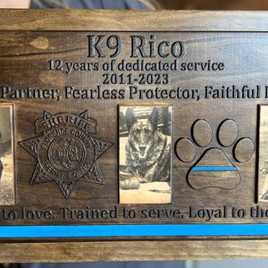 Customizable K9 and Handler Police Officer Law Enforcement Memorial ...