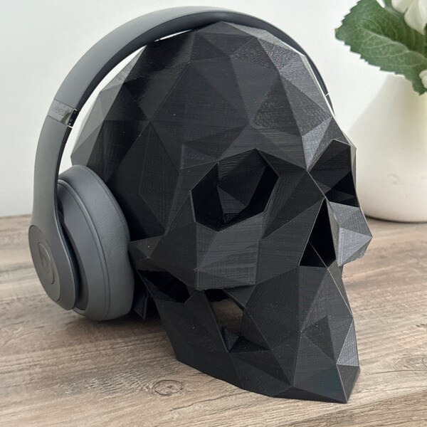 Low Poly Skull Headphone Stand Skull Headset Stand Perfect Gamer Gift ...