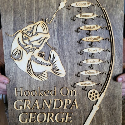 Gift for Grandpa Fish Sign Grandpa Sign Fathers Day Gift - Etsy