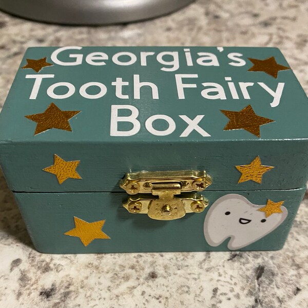 Tooth Fairy Holder, Personalized Tooth Fairy Treasure Box, Tooth Fairy ...