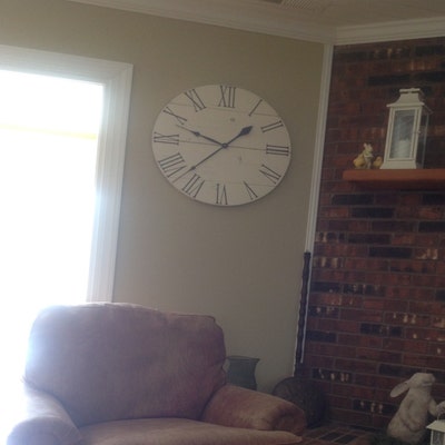 Large Wall Clock Farmhouse Living Room Decor Above Fireplace Decor ...