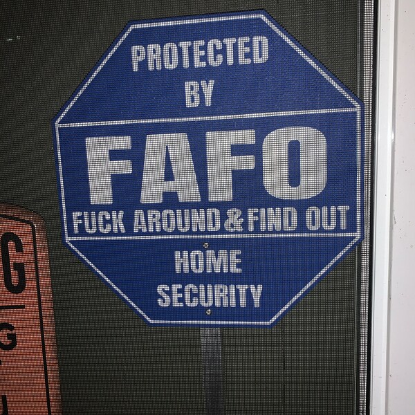 FAFO Home Security Sign - Etsy