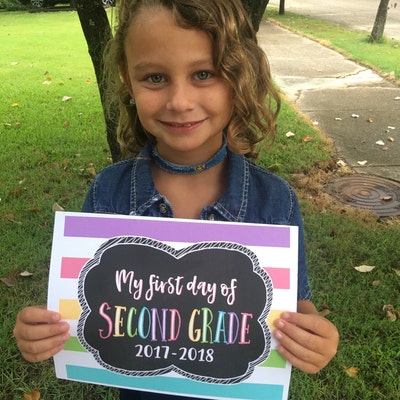 2nd Grade School Sign Printable, First Day of School Sign, First Day ...