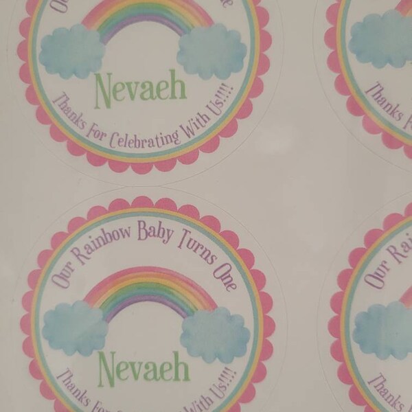 Rainbow Stickers, Pastel Rainbow Stickers, Rainbow Birthday Party ...
