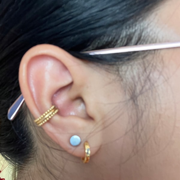 Triple Stack Conch Clicker, Double Beads With Smooth, G23 Titanium ...