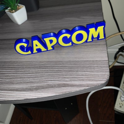 Capcom Video Game Logo Sign 8.25in 3D Printed, Man Cave, Game Room ...