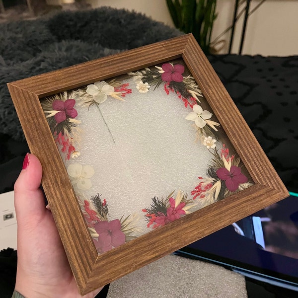 Custom Pressed Flower Wood Photo Frame Floral Garden Collection Gift ...