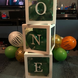 1st Birthday Decoration Balloon Boxes ONE Balloon Boxes Balloon Blocks ...