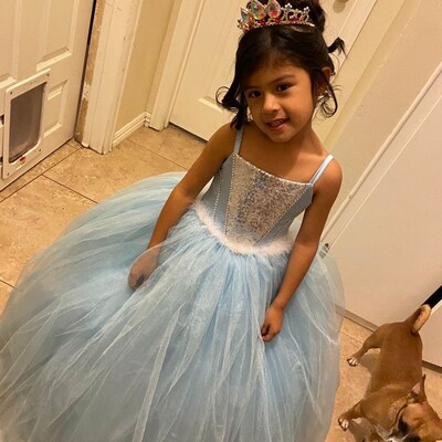 Ice Queen Costume for Girls, Halloween Costume, Blue Snow Queen Costume ...