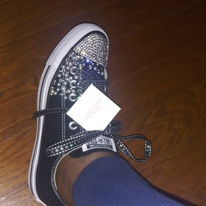 Breast Cancer Awareness Bling Converse - Etsy