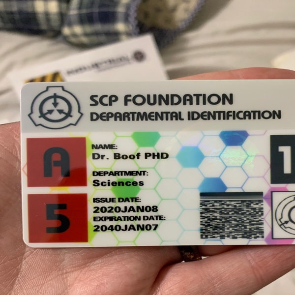 SCP Foundation Departmental ID Card / Badge - Customized With Your ...