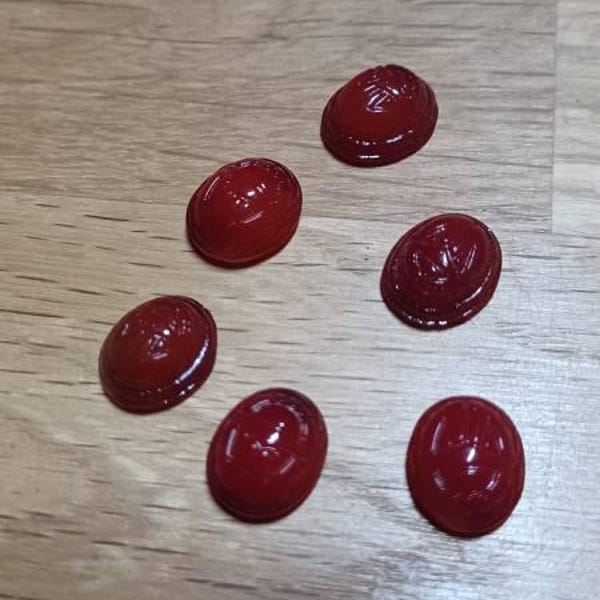 12 Vintage Miniature Cameos, Classic Female Profile, White on Montana ...