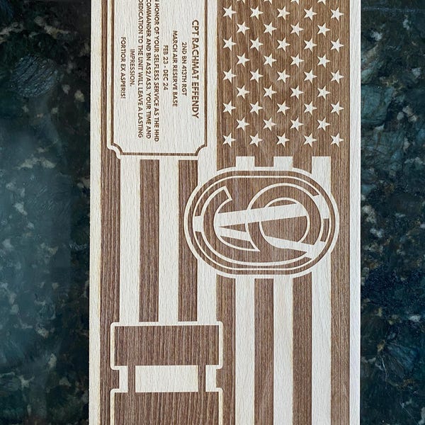 Custom Military Flag Plaque - Personalized Wood Flag With Engraved ...