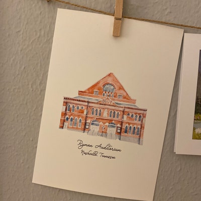 Ryman Auditorium Art Print Illustration Wall Art Print - Etsy