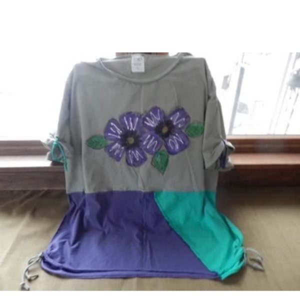 Women's More Than One Size V Neck Tunic Pullover Sweatshirt, Inside Out ...