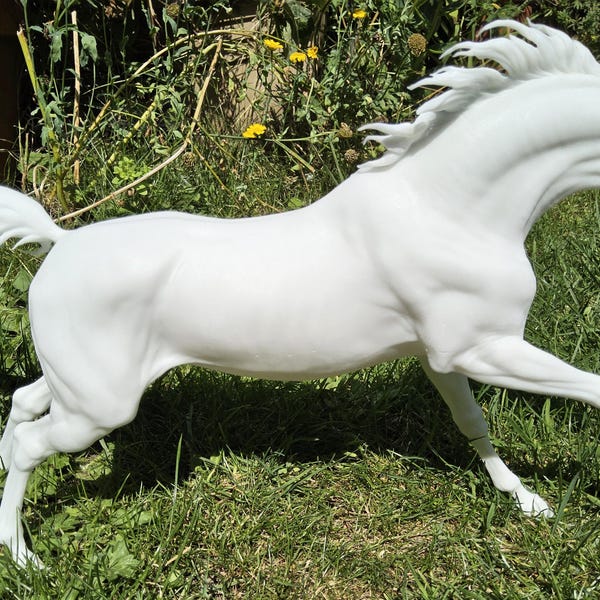 Rearing Andalusian Model Horse Artist Resin - White Resin Figurine ...