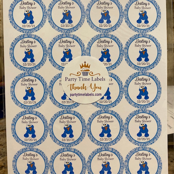 Cookie Monster Personalized Labels - Baby Shower Favor Labels ...