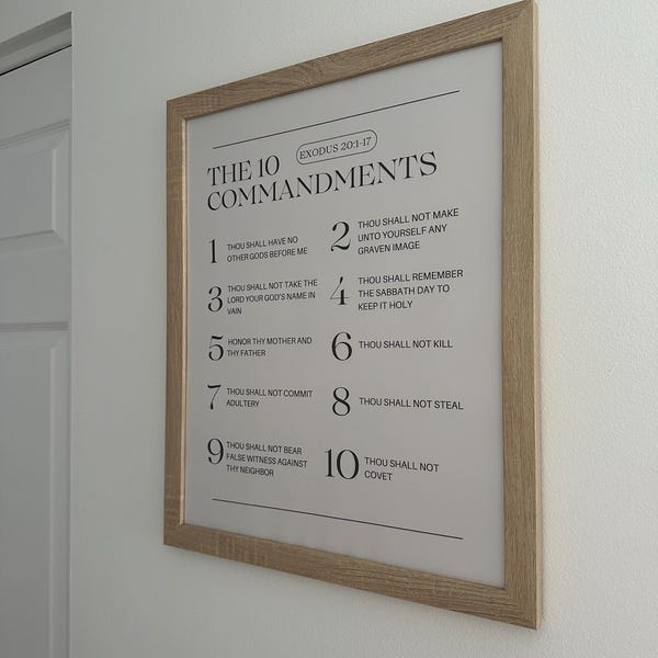 10 Commandments Digital Poster, Bible Verse Wall Art Print, Biblical ...