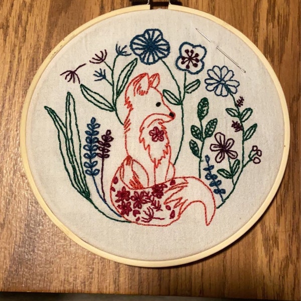 Fox Embroidery Pattern Embroidery Kit Fox Pattern Hand Embroidery ...