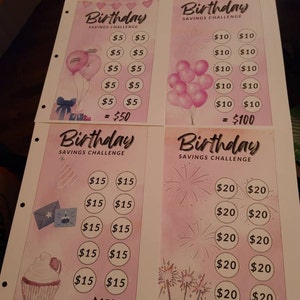 Birthday Savings Fund Tracker Printable, Savings Tracker, Savings ...