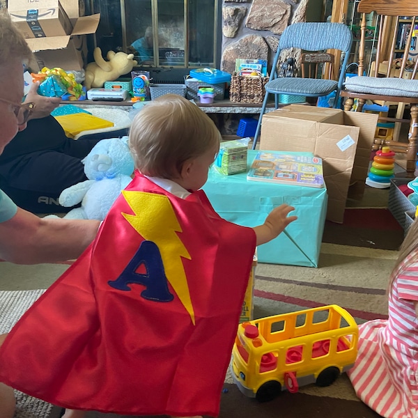 SUPERHERO POWER CAPES, Single-sided With Emblem and Initial - Etsy