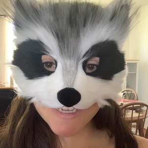 Grey Wolf Faux Fur Mask Handmade - Etsy