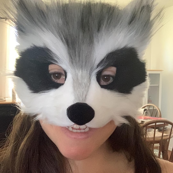 Faux Fur Raccoon Mask, Handmade - Etsy