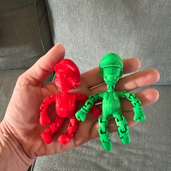 3d Printed Fidget Mario and Luigi Articulated Flexi Toys - Etsy