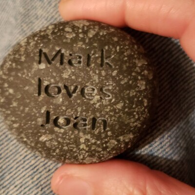 Custom Engraved Word Stone Personalized Grey Stone - Etsy