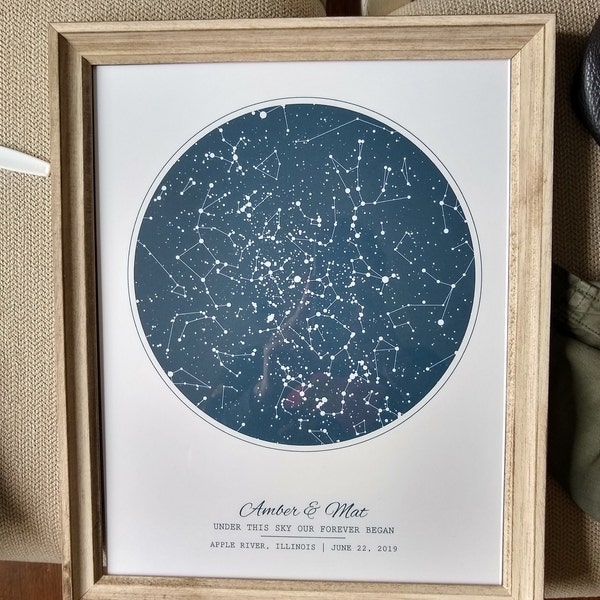 1 Location Star Map Constellation Chart Night Sky - Our Love Was Born ...