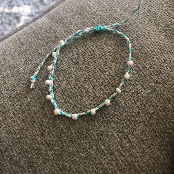 Custom Beaded Braided Waterproof Anklet/pura Vida Style Anklets/custom ...